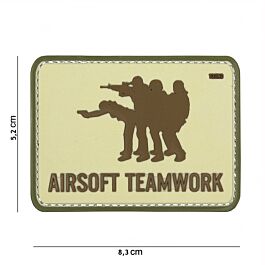 101 Airsoft Teamwork 3D PVC Patch - Olive/Tan available from BZ